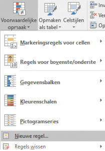 Met voorwaardelijke opmaak in Excel een rij kleuren | HR-ICT opleidingen