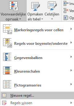 Met voorwaardelijke opmaak in Excel een rij kleuren | HR-ICT opleidingen